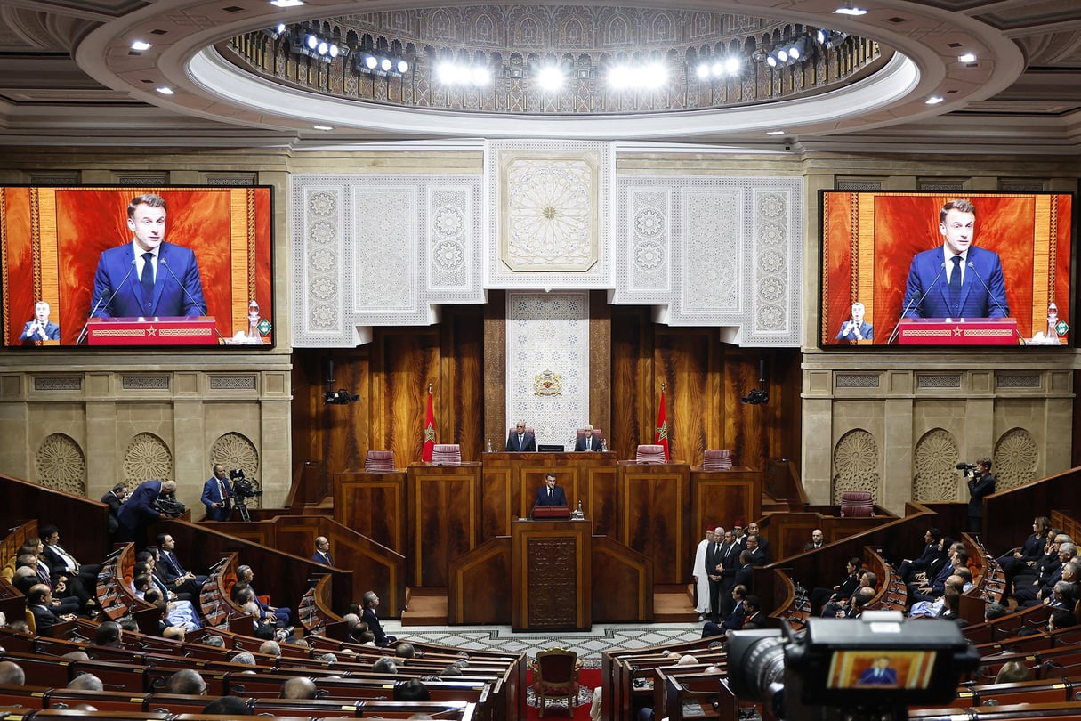 Au Maroc, devant le Parlement, Emmanuel Macron réaffirme la marocanité ...