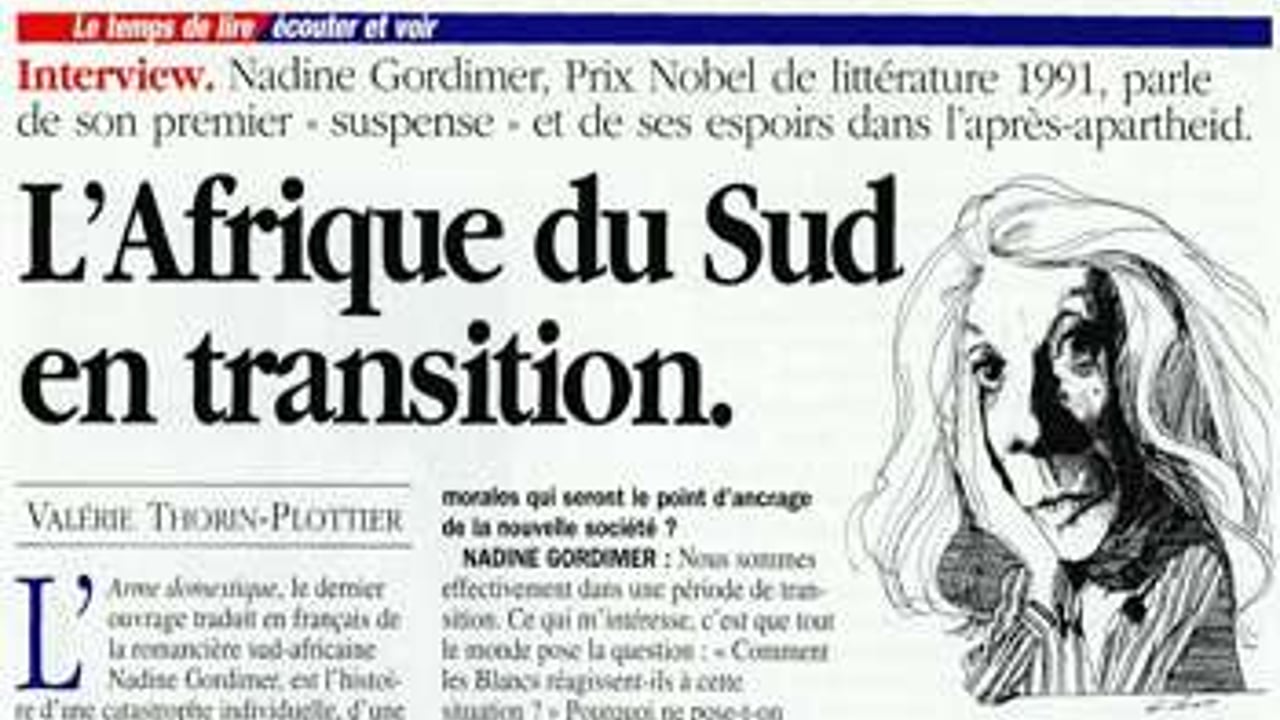 Afrique du Sud : Nadine Gordimer et la transition postapartheid